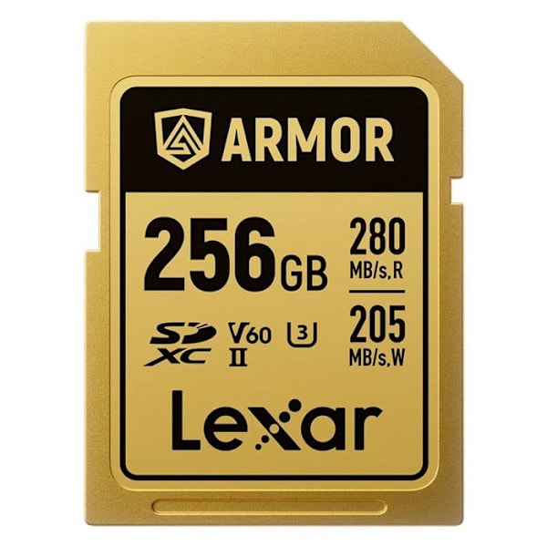 LEXAR SDXC Pro Gold Series ARMOR UHS-II 256Go IP68 R280/W205 | CDON