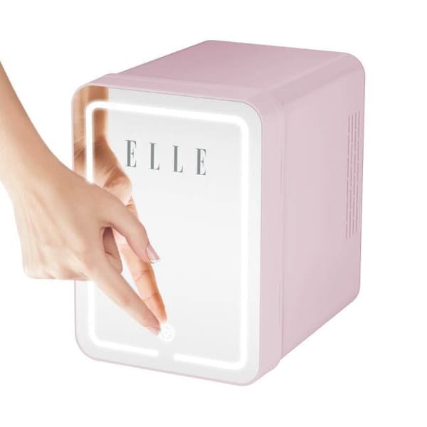ELLE 4 L Mini Fridge with LED Makeup Mirror Purple | CDON