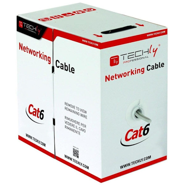 Techly ITP9-FLU-0305 networking cable Grey 305 m Cat6 U/UTP (UTP) | CDON