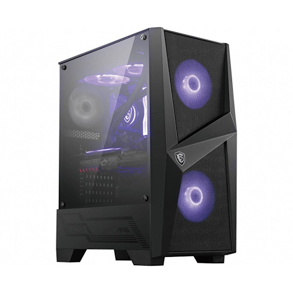 MSI MAG FORGE 100 M Mid Tower Gaming Case Black - 2x 120 mm ARGB Fans ...