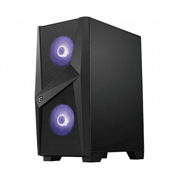 MSI MAG FORGE 100 M Mid Tower Gaming Case Black - 2x 120 mm ARGB Fans ...