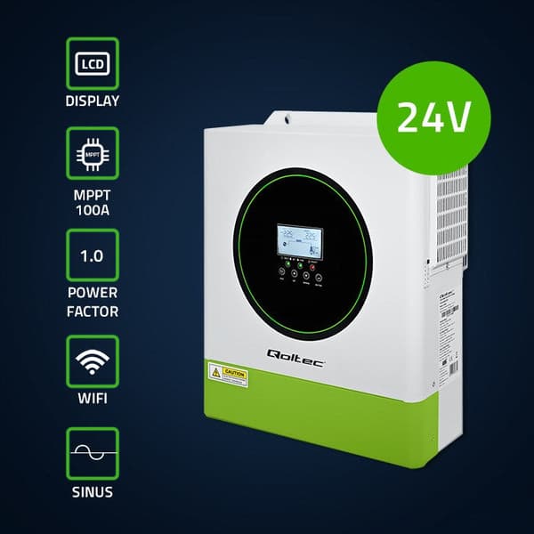 Qoltec Hybrid Solar Inverter Off-Grid 3500W | Wi-Fi | CDON