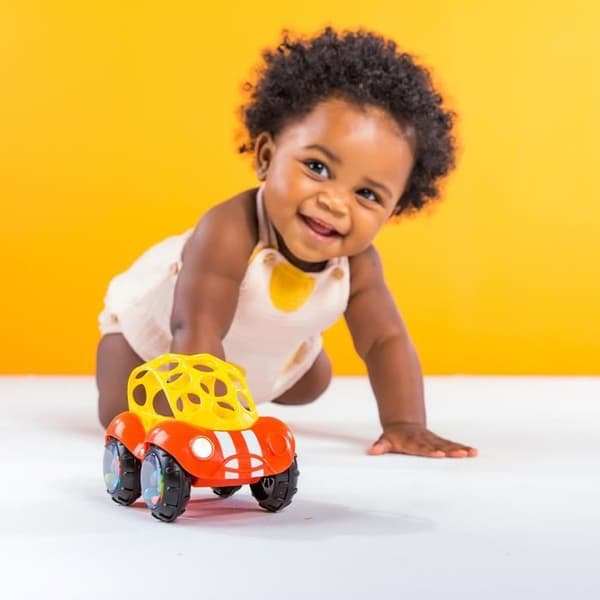 Bright Starts Oball Rattle & Roll Toy, Develops Motor Skills, Soft ...