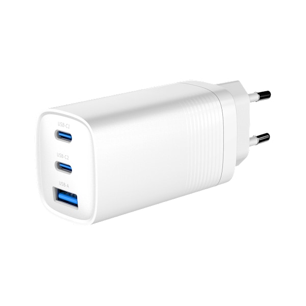 Gembird TA-UC-PDQC65-01-W 3-Port 65W GaN USB Power Delivery Fast ...