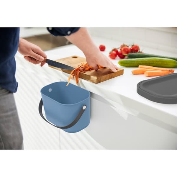 Rotho ALBULA Bio Waste Bin 3.2 L Blue - Kitchen Compost Bin | CDON