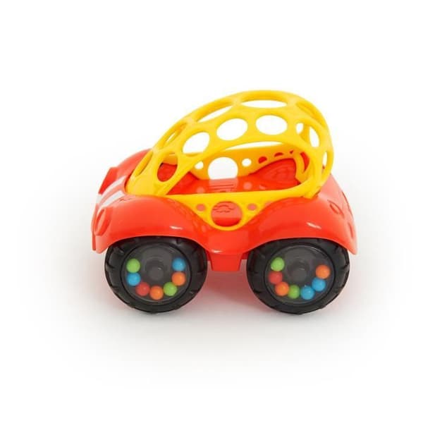 Bright Starts Oball Rattle & Roll Toy, Develops Motor Skills, Soft ...