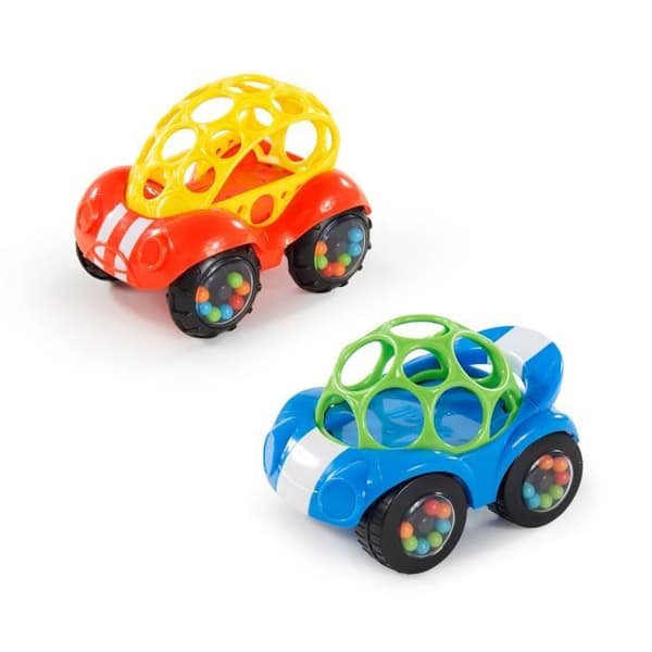 Bright Starts Oball Rattle & Roll Toy, Develops Motor Skills, Soft ...