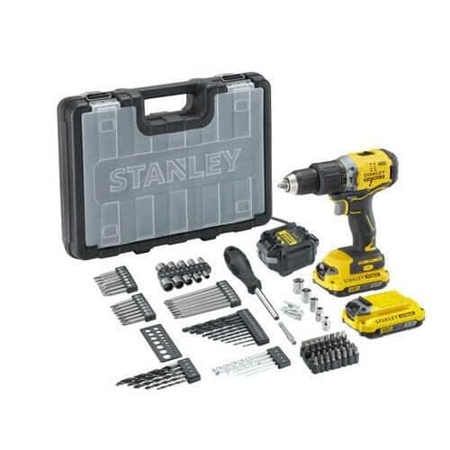 STANLEY V20 Cordless Drill/Driver 18V 2x2.0Ah + Accessories SFMCD715D2A ...