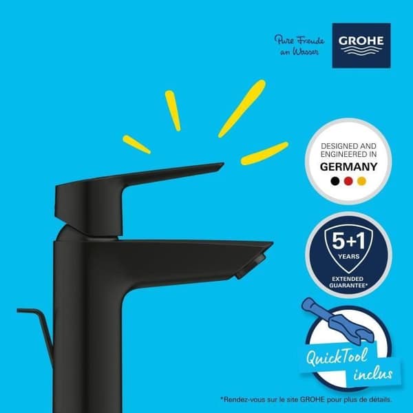 GROHE Start Single-Lever Basin Mixer Tap - Matte Black - Standard ...