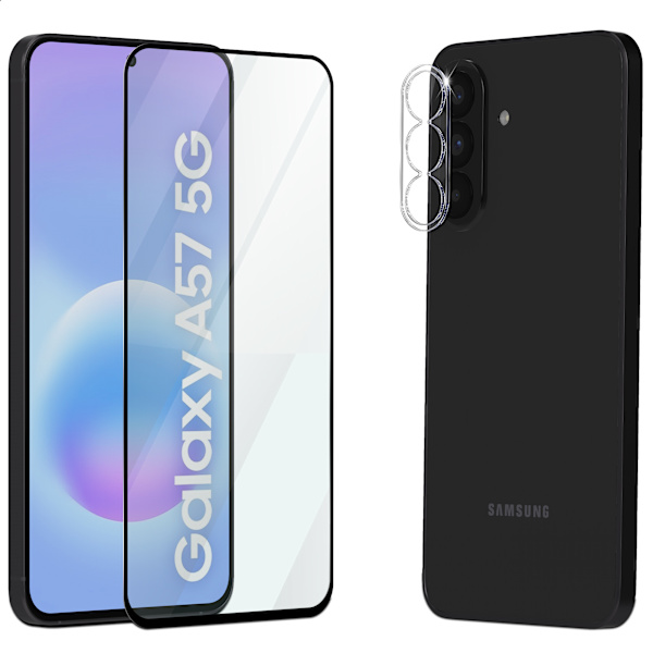 1-Pack Samsung A57 Skærmbeskyttelse & 1-Pack linsebeskyttelse - Hærdet ...