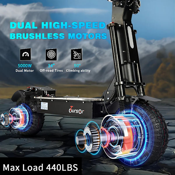 Toursor X14 10000W Dual Motor Electric Scooter, 13” Off-Road, Up to ...