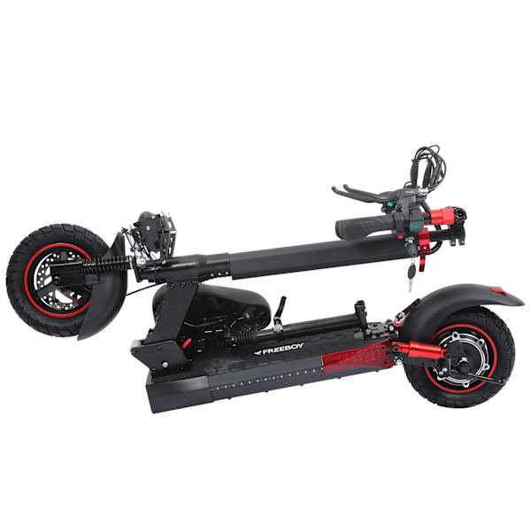 Freeboy J01 Electric Scooter, 10” Off-Road, 50 km Range, Black | CDON
