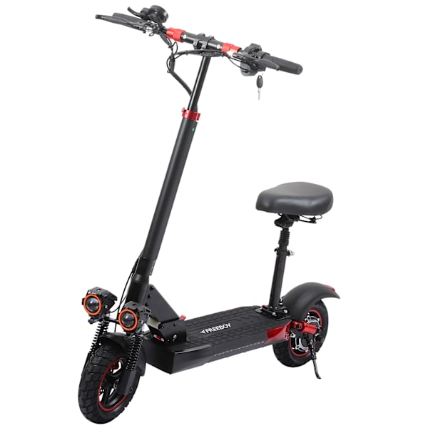 Freeboy J01 Electric Scooter, 10” Off-Road, 50 km Range, Black | CDON