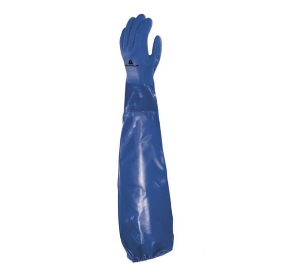 Handskar PVC-belagda, blå, fodrade, 62 cm 10, Delta Plus | CDON