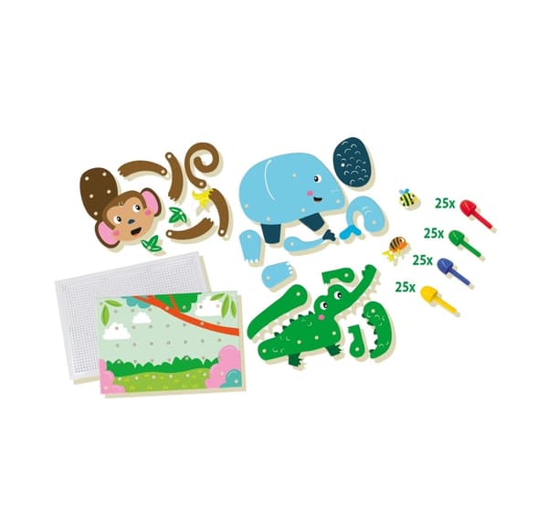 SES Mosaic peg board eläinpalapelit | CDON