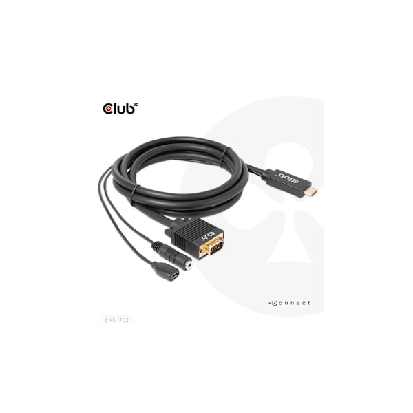 CLUB3D HDMI-VGA-KAAPELI 2M/M/M CAC-1712 | CDON