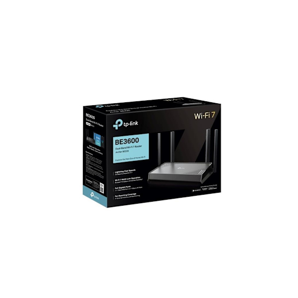 Langaton reititin TP-LINK 3600 Mbps (Wi-Fi 7, 4x10/100/1000M, 1x10/100 ...