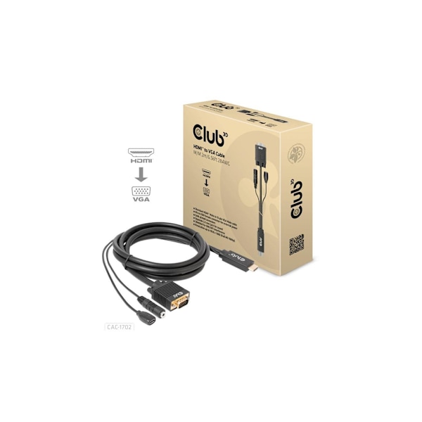 CLUB3D HDMI-VGA-KAAPELI 2M/M/M CAC-1712 | CDON