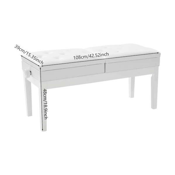 Klaverbænk, justerbar højde op til 10 cm, dobbelt sæde design, robust ...